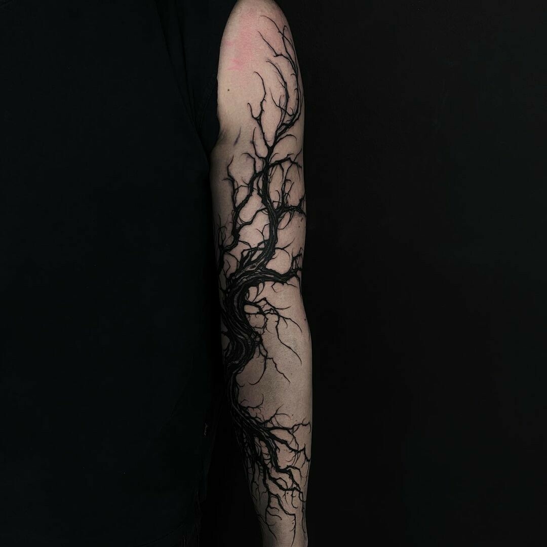 Dead Tree Tattoo Sleeve