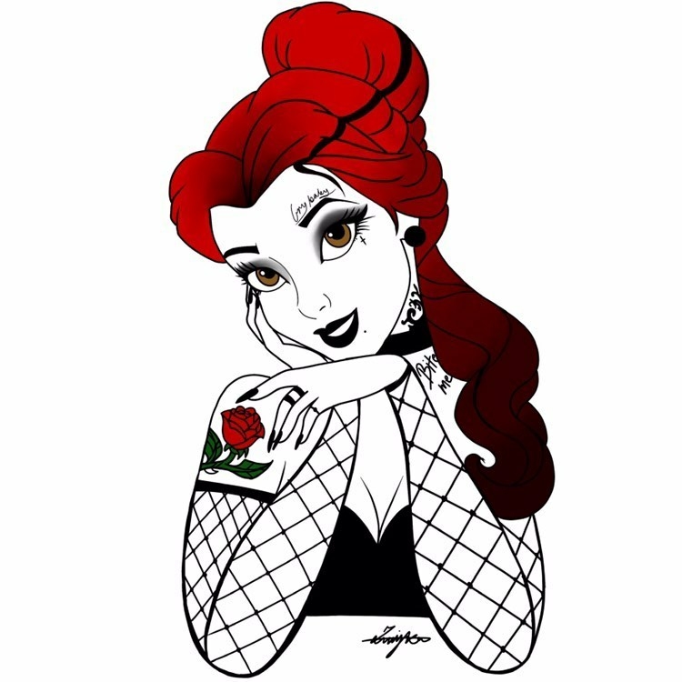 Punk Disney Ariel Drawing