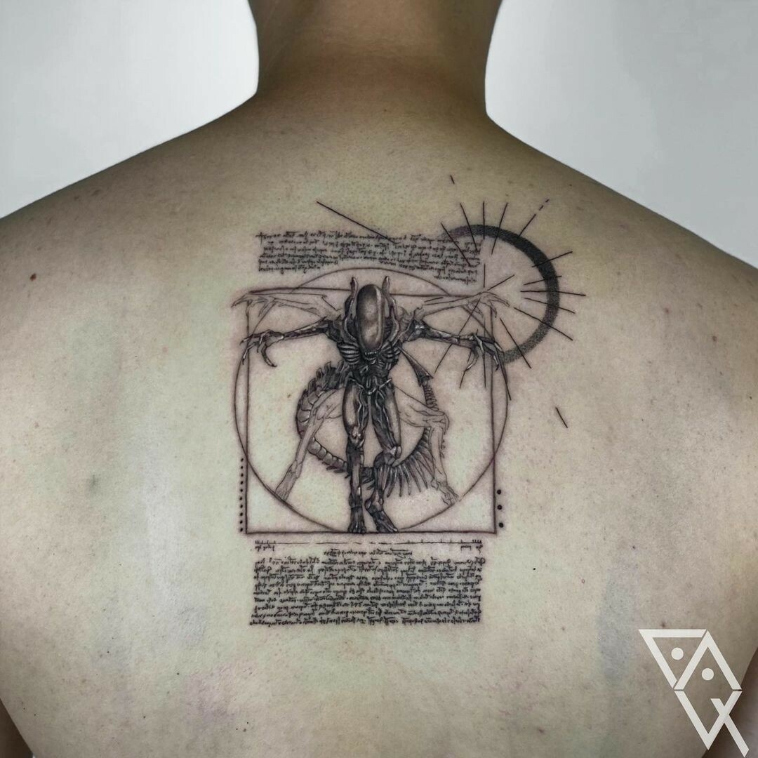 Leonardo Da Vinci Vitruvian Man Tattoo