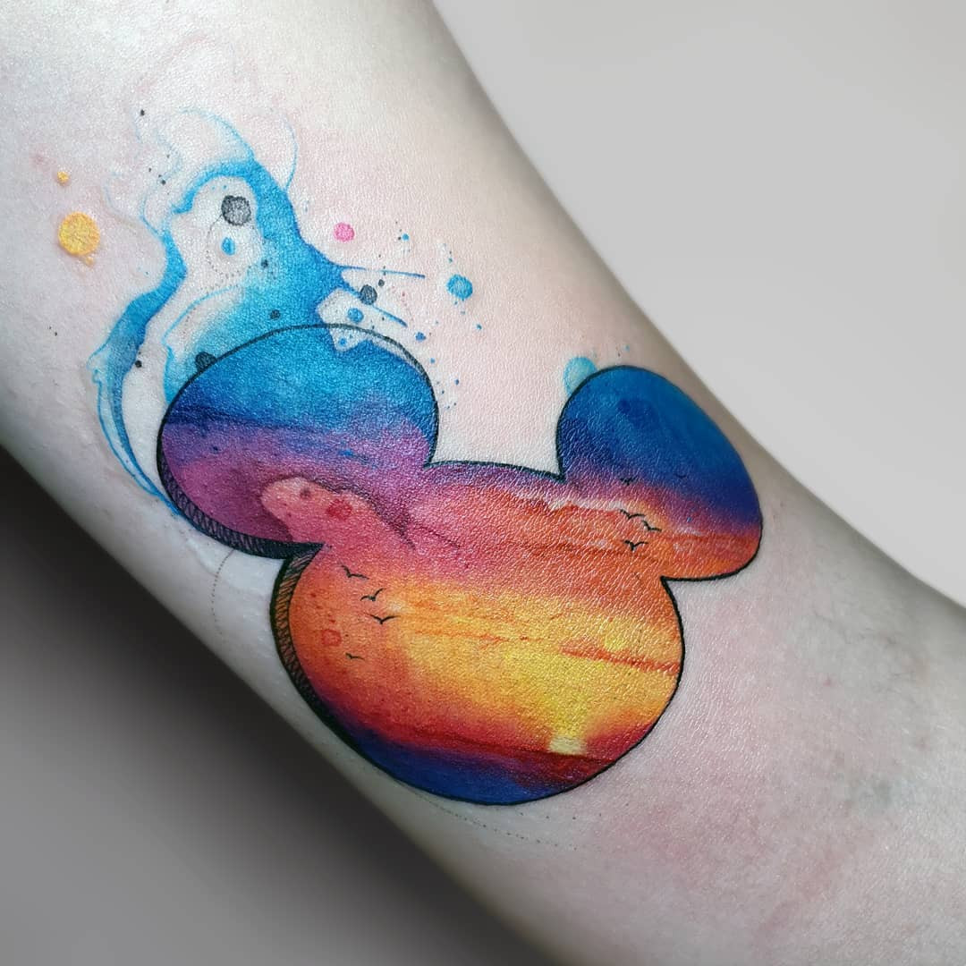 Mickey Mouse Head Tattoo