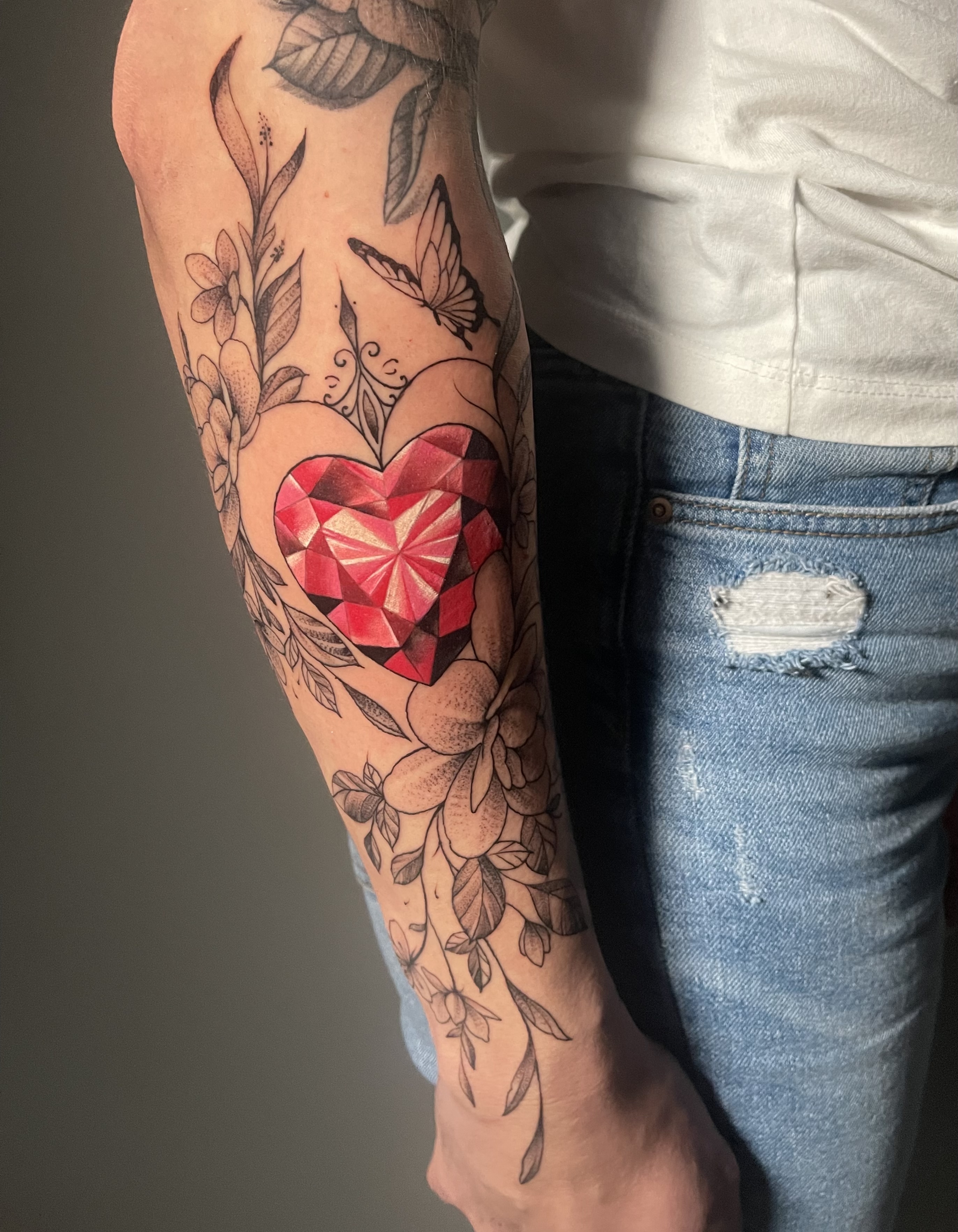 Ruby Heart Tattoo