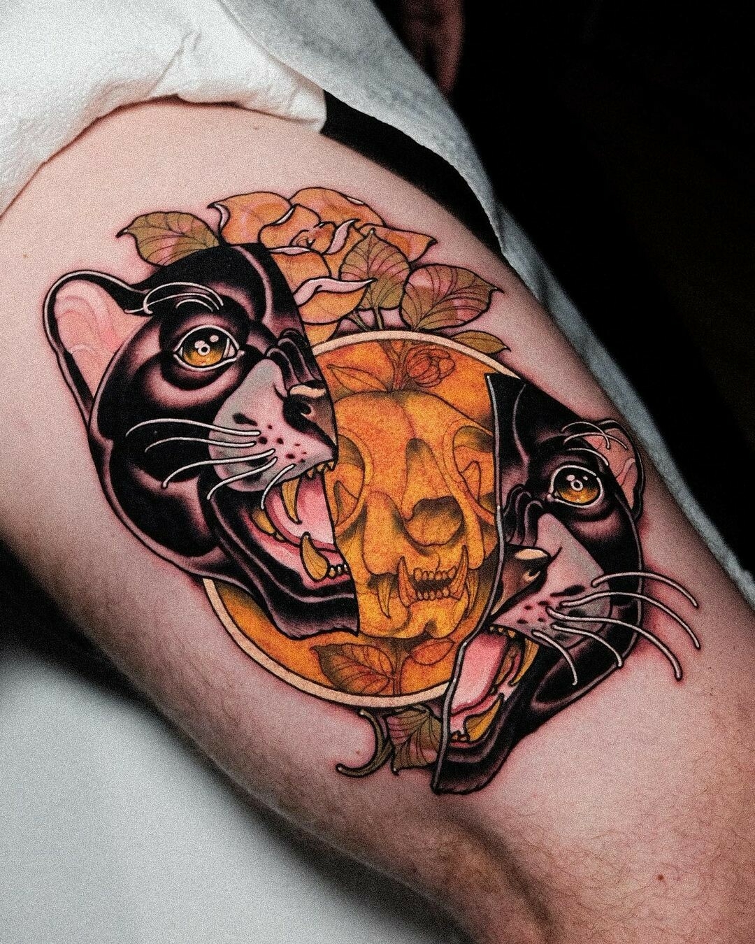 Neo Traditional Tattoo Black Panther